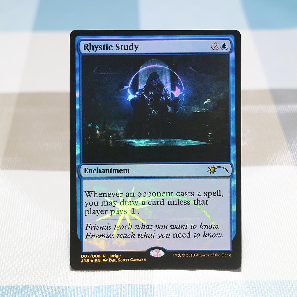 Rhystic Study Judge Gift Cards 2018 J18 foil mtg proxy German black ...