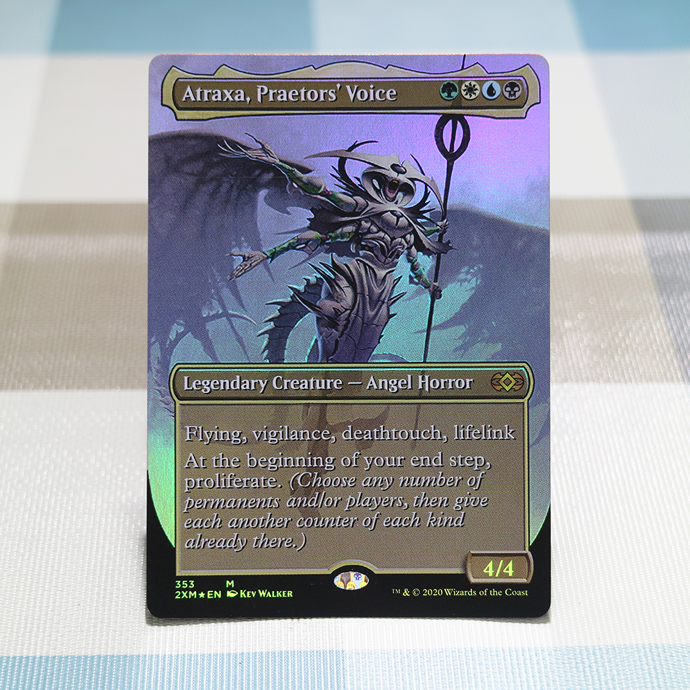 Atraxa, Praetors’ Voice extended art 2xm double masters foil mtg proxy ...