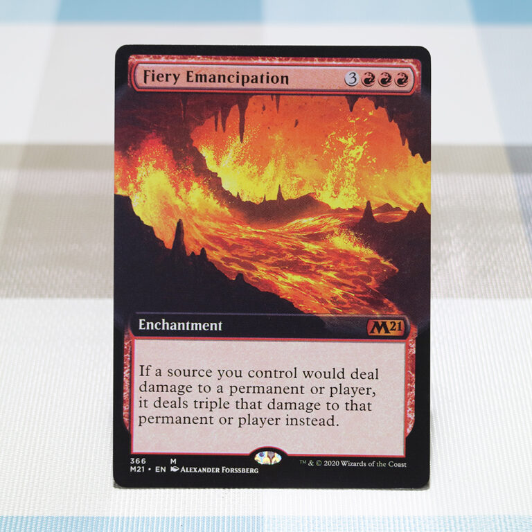 Fiery Emancipation extended art core set 2021 M21 hologram – MTG Proxy ...